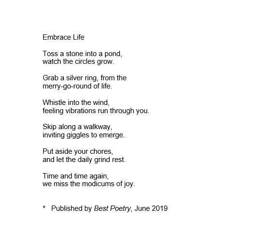 Embrace Life – published by Yasou! A Celebration of Life e-zine – Words ...