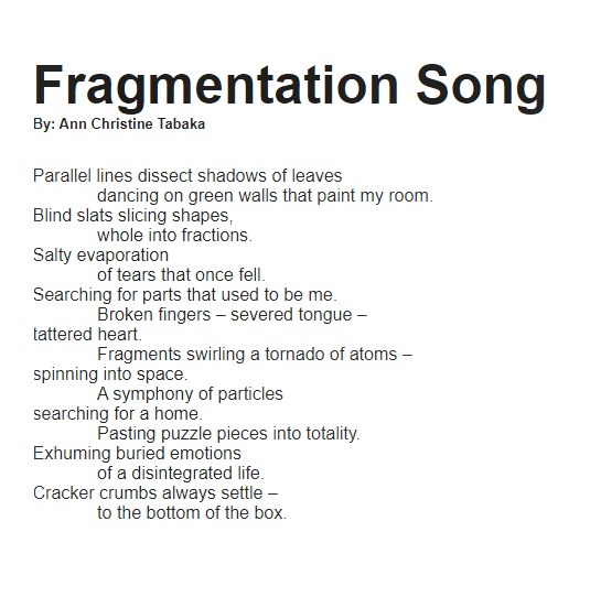 Fragmentation Song – published by The World of Myth Magazine – Words ...